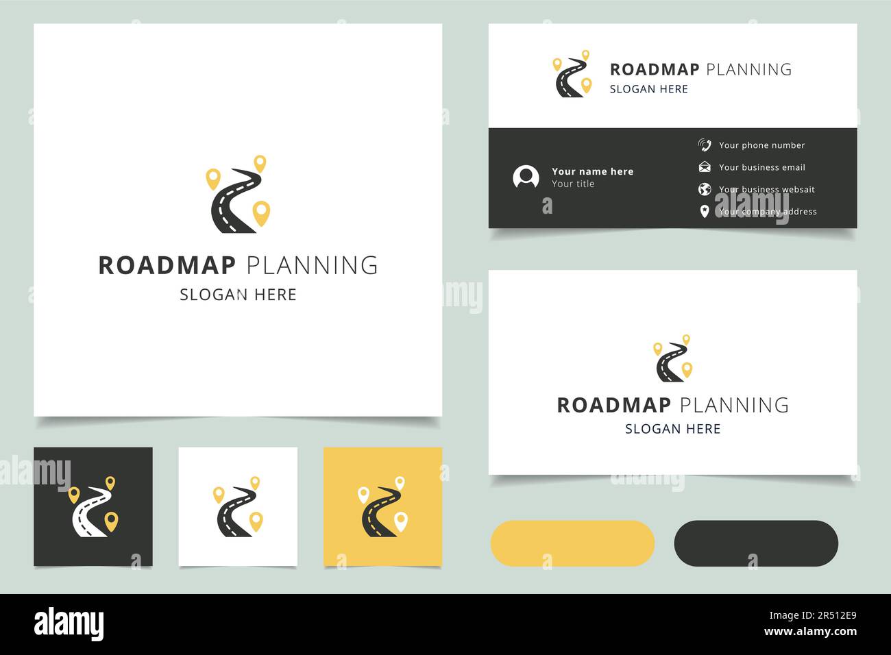 Roadmap planning logo design with editable slogan. Branding book and ...