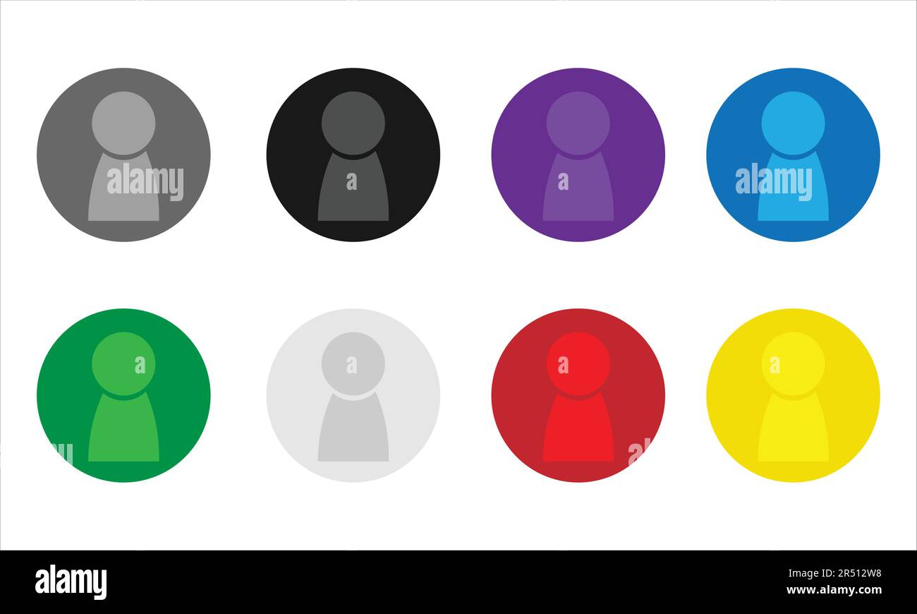 Colorful set of user icons on white background Stock Vector Image & Art ...