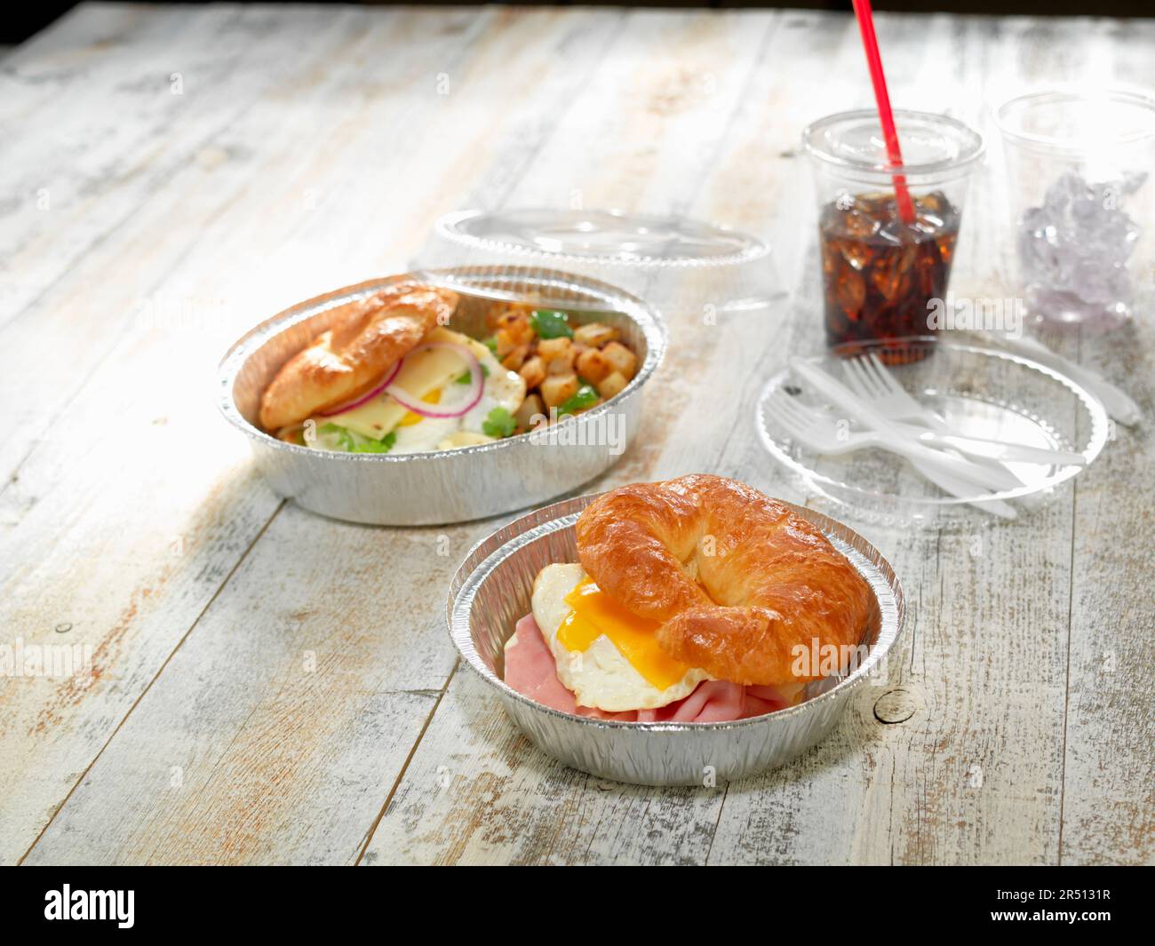 Breakfast sandwiches to go Stock Photo - Alamy