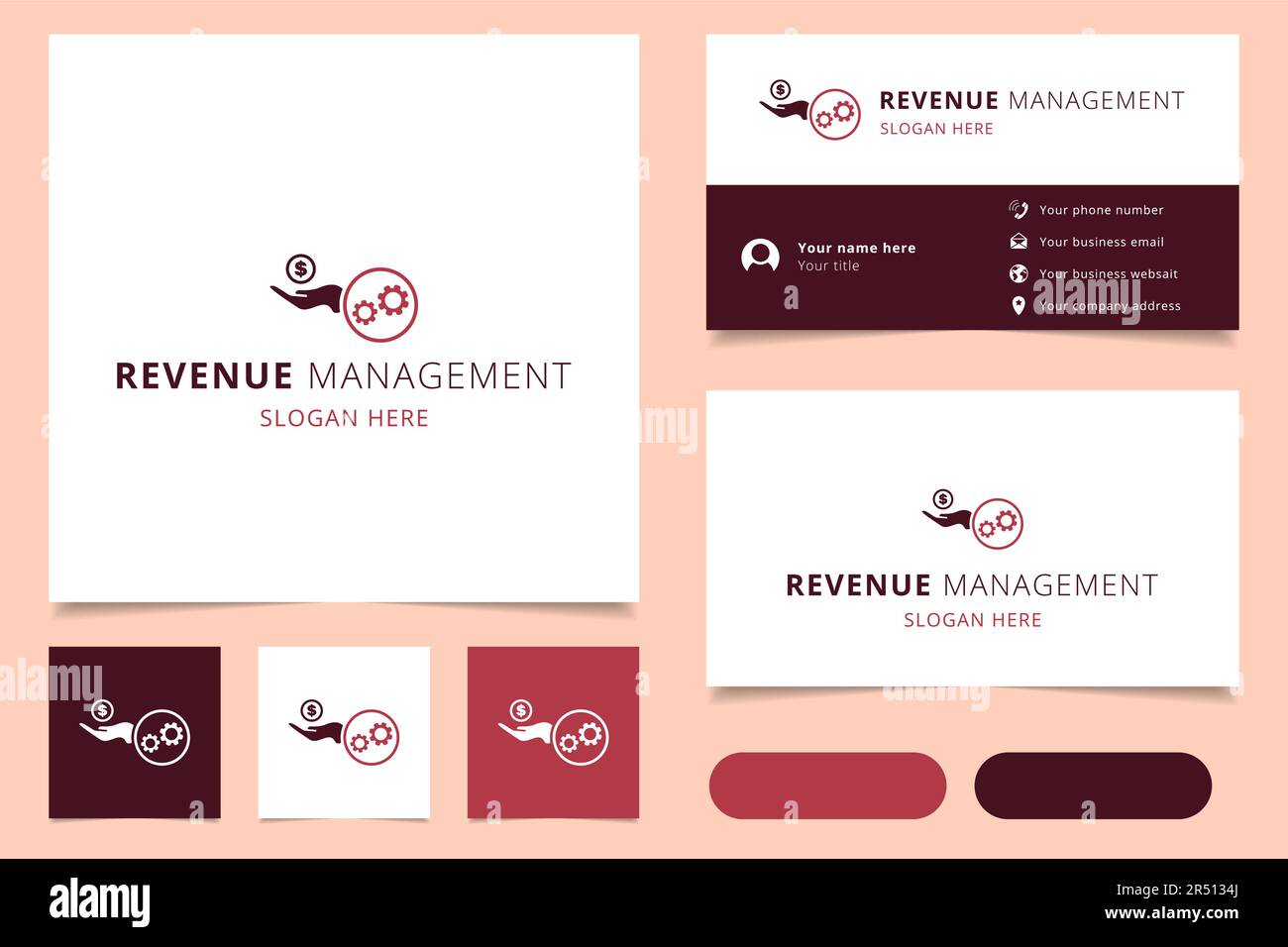 Revenue management logo design with editable slogan. Branding book and ...