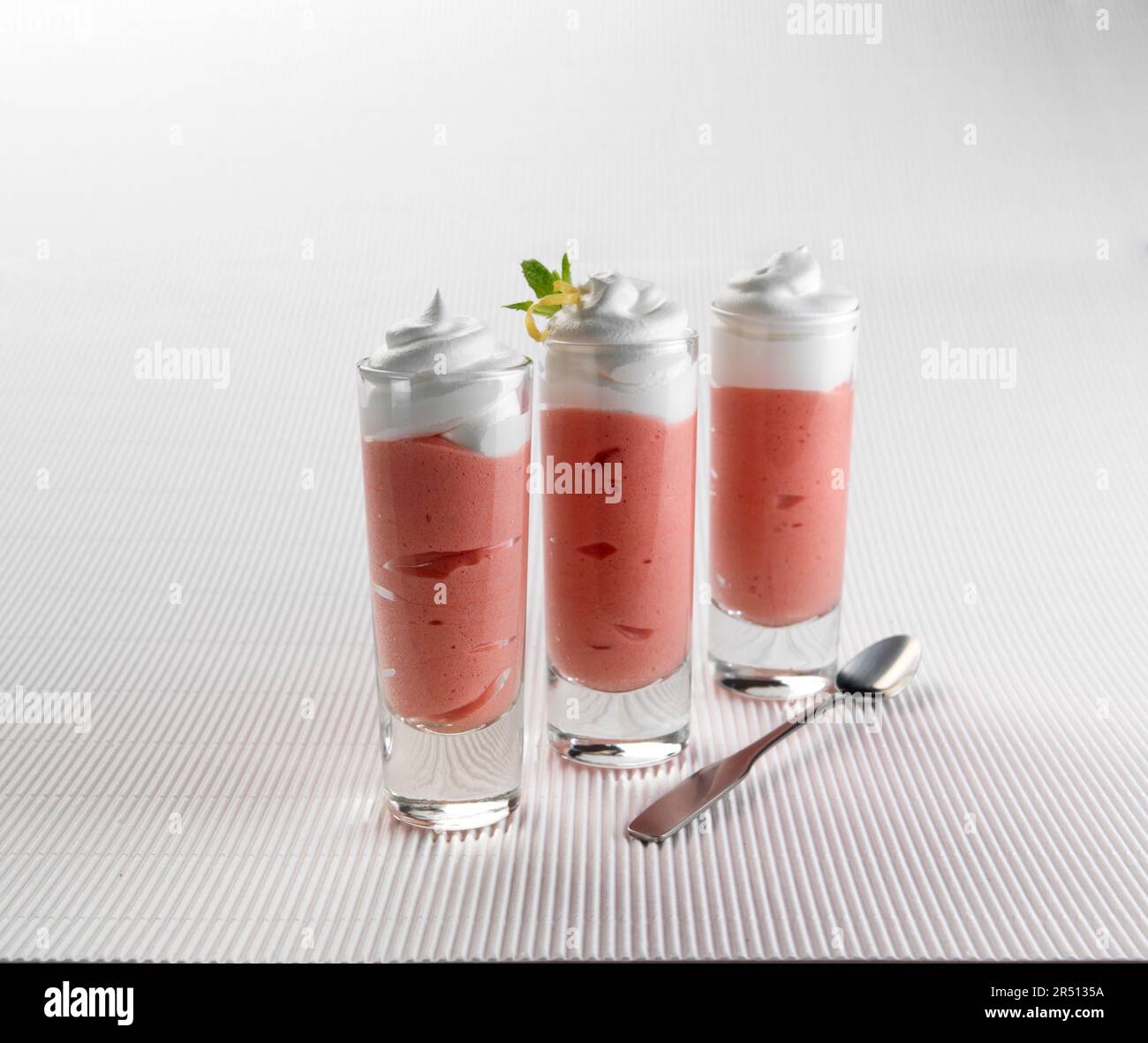 Raspberry foam in glasses Stock Photo - Alamy