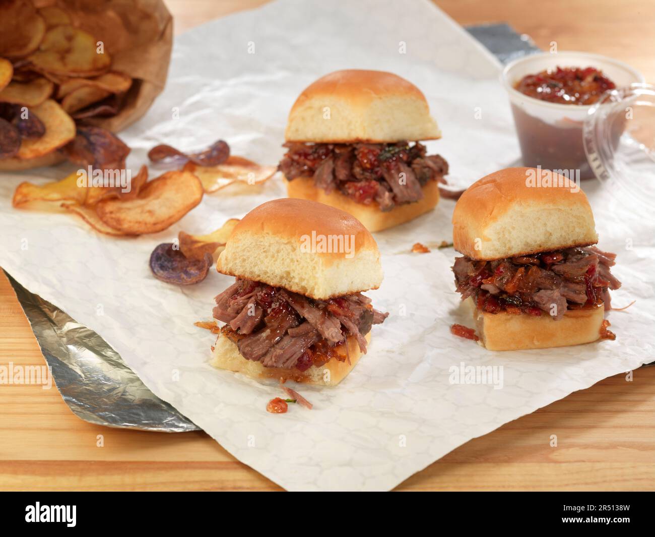 Mini pulled pork sandwiches Stock Photo - Alamy