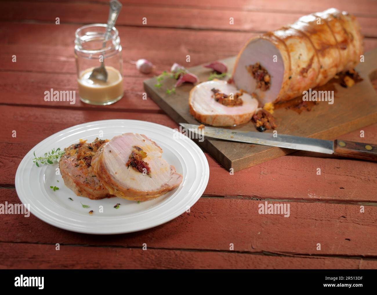 Stuffed pork fillet Stock Photo - Alamy