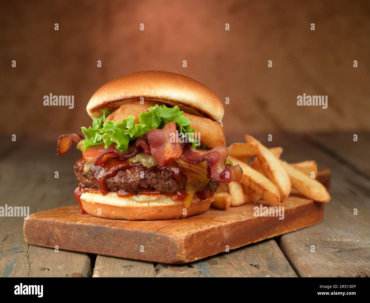 Texas BBQ Brisket Burger Stock Photo - Alamy
