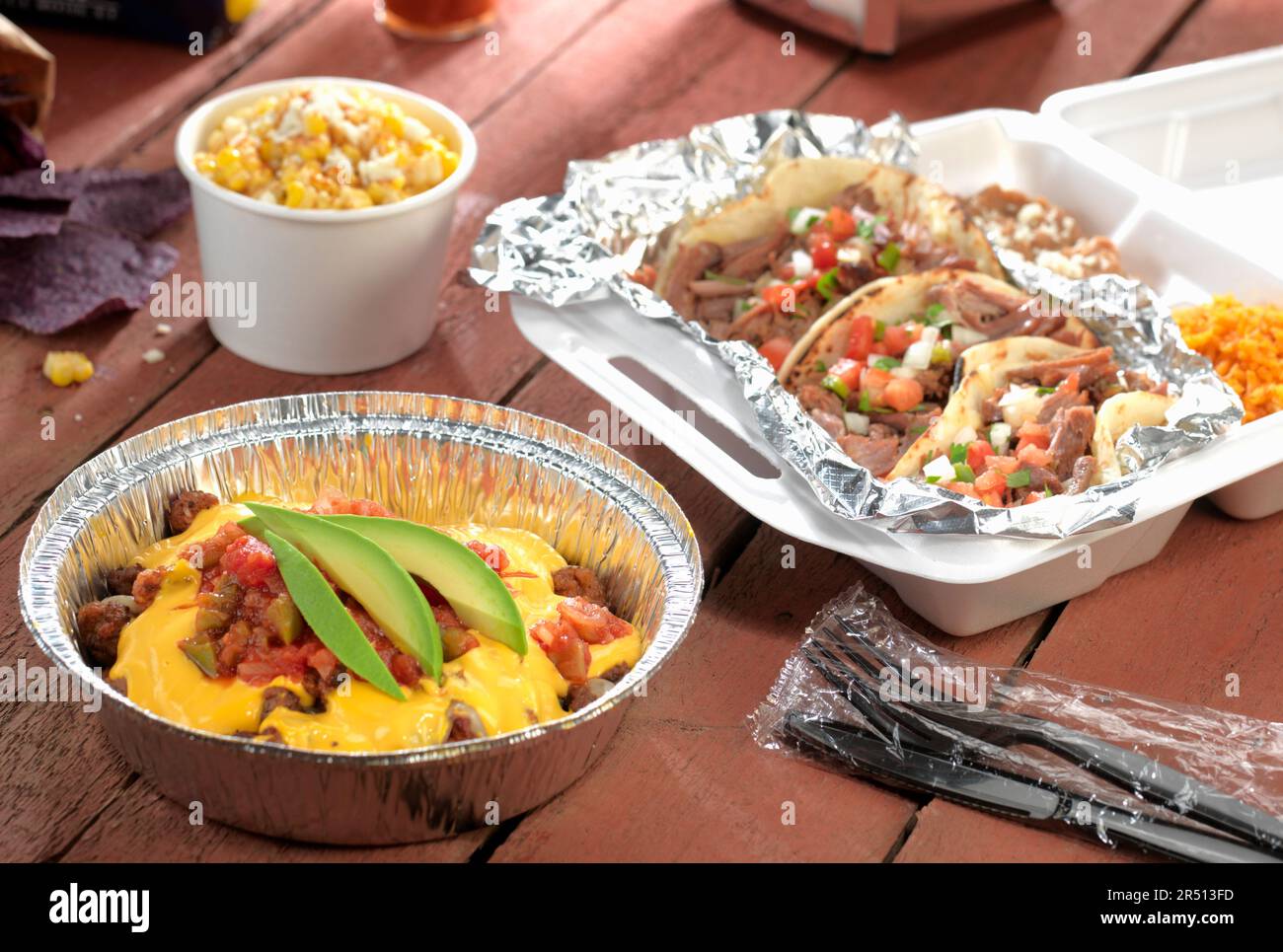 Mexican dishes to go Stock Photo - Alamy