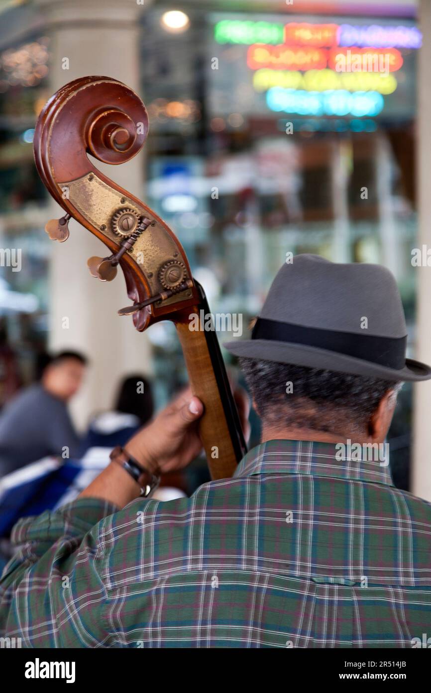 Double Bass player, jazz/blues, French quarter, Louisiana, New Orleans ...