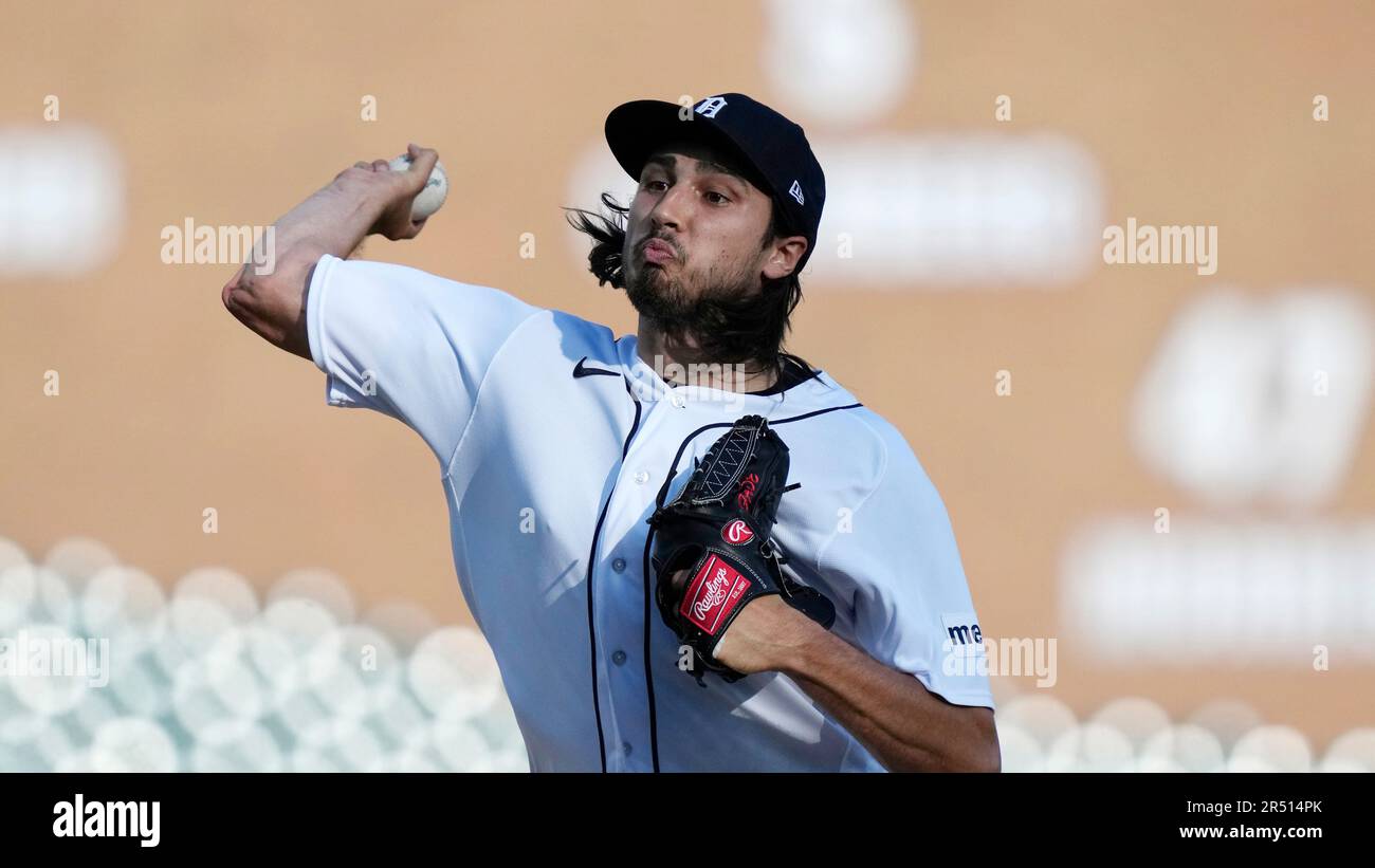 Detroit Tigers starting pitcher Alex Faedo throws during a baseball ...