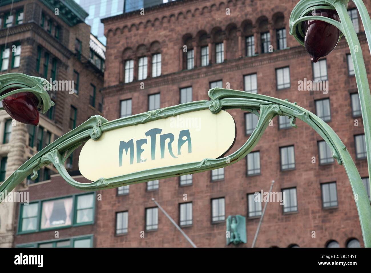 USA, Illinois, Chicago, Metro station sign Stock Photo - Alamy