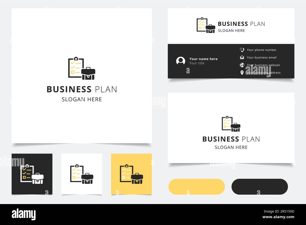 Business plan logo design with editable slogan. Branding book and ...