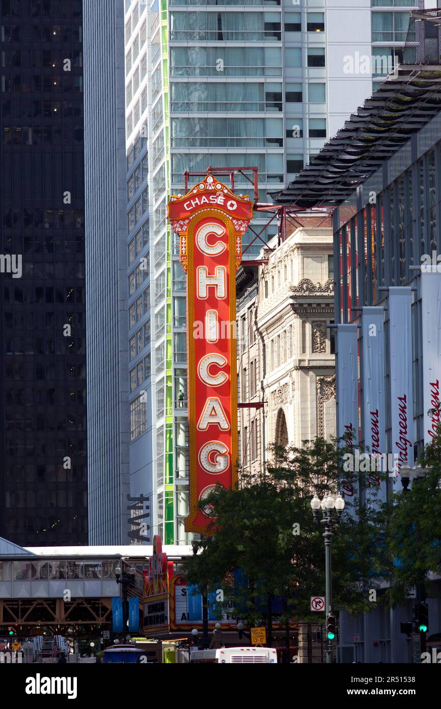 USA, Illinois, Chicago, The Chicago Theatre, originally the Balaban and ...