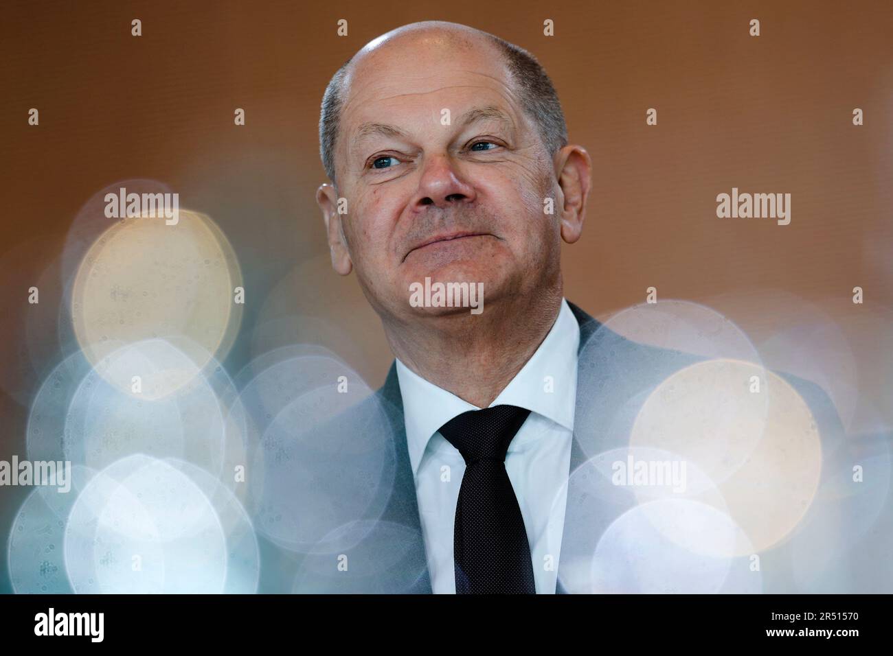 German Chancellor Olaf Scholz attends the cabinet meeting of the German ...