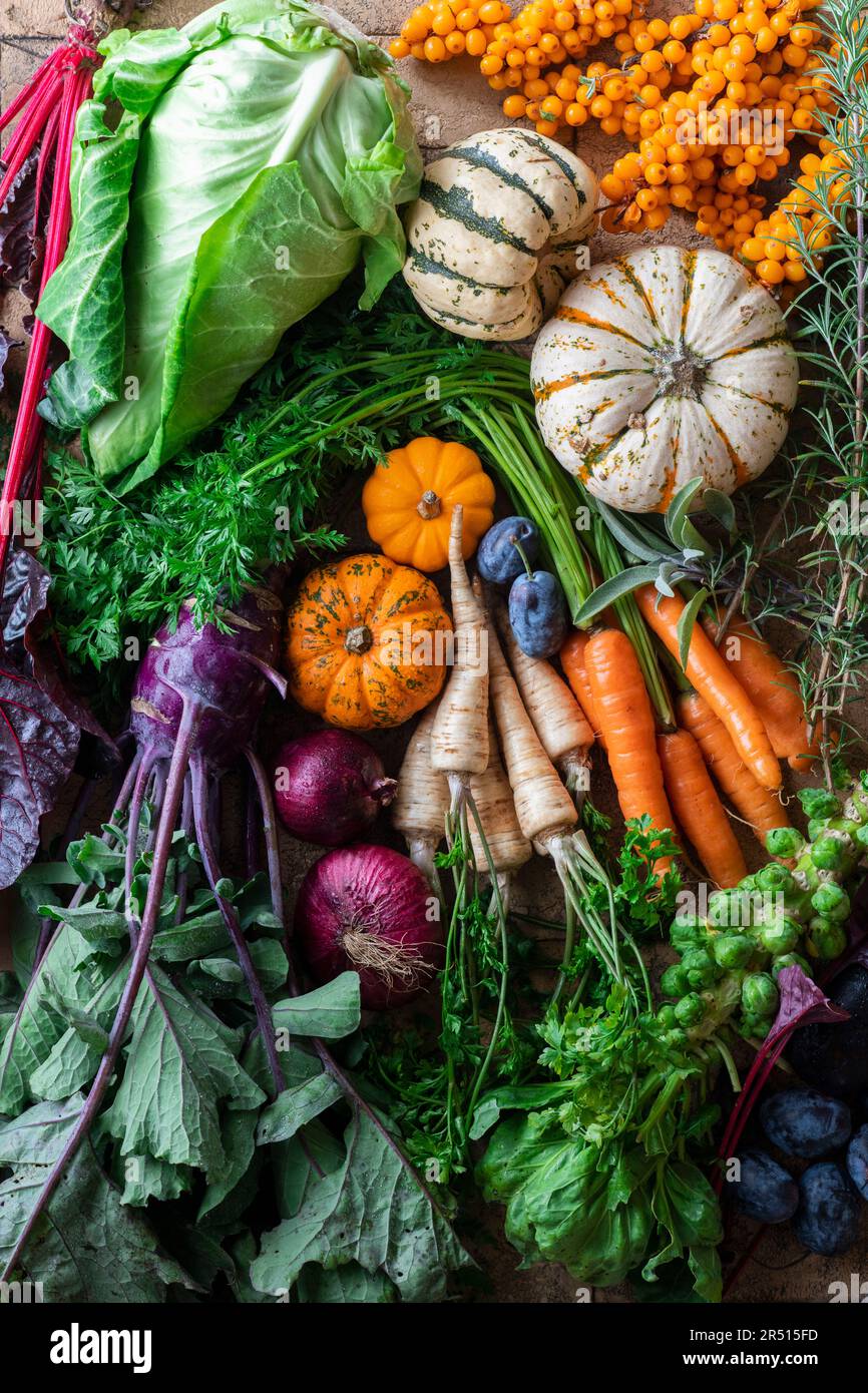 Flat lay vegetables full frame hi-res stock photography and images - Alamy