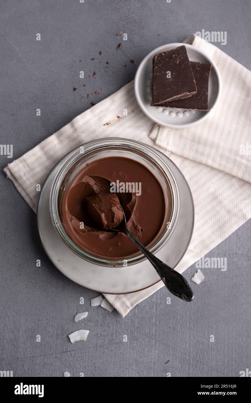 Vegan coconut chocolate spread Stock Photo - Alamy
