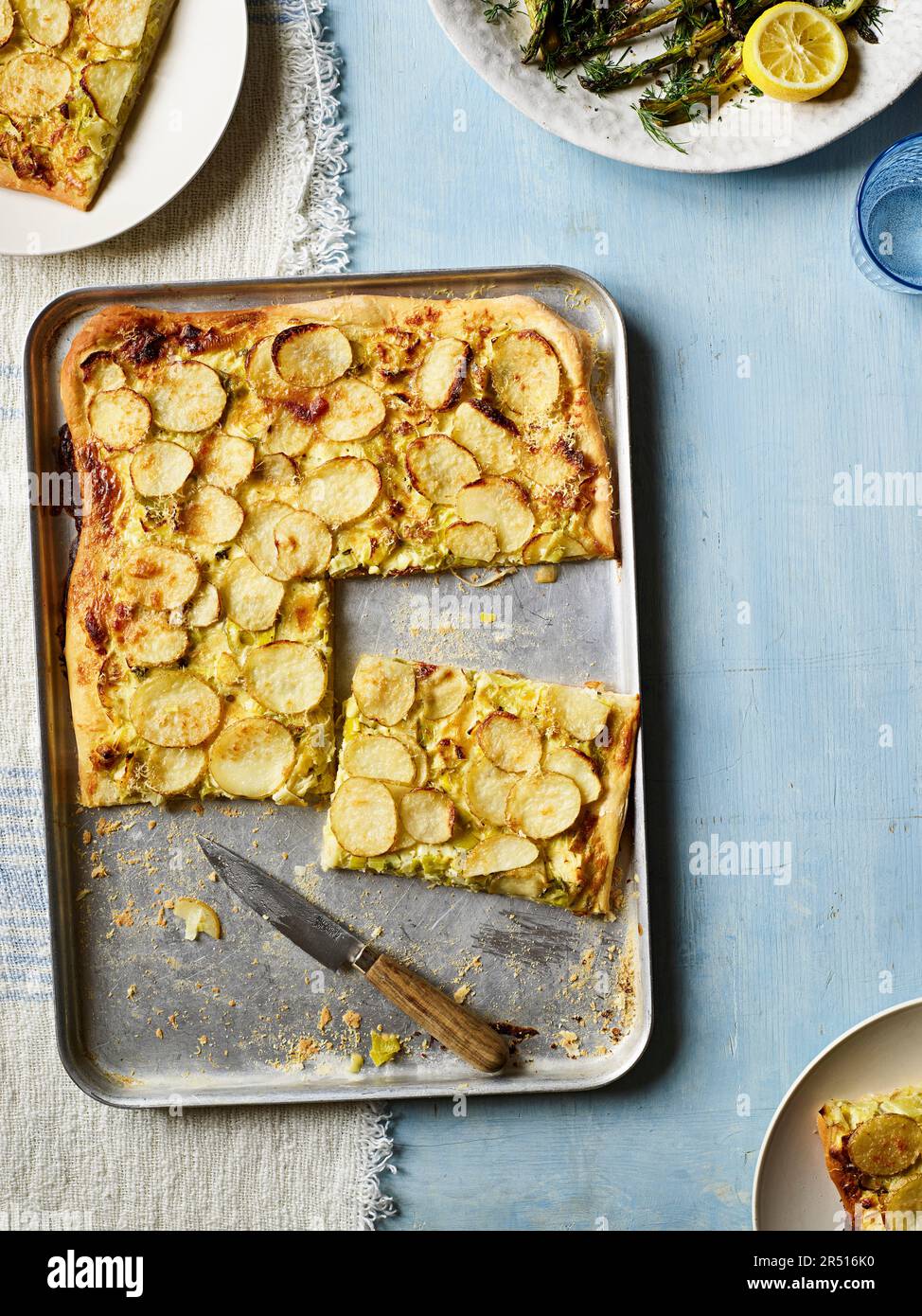 Flamiche with new potatoes Stock Photo - Alamy