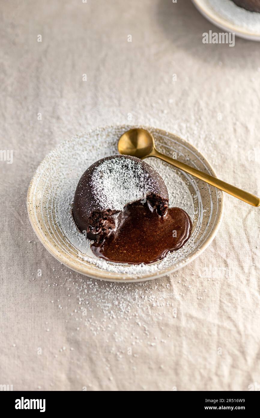 Chocolate lava pudding from the pressure cooker Stock Photo - Alamy