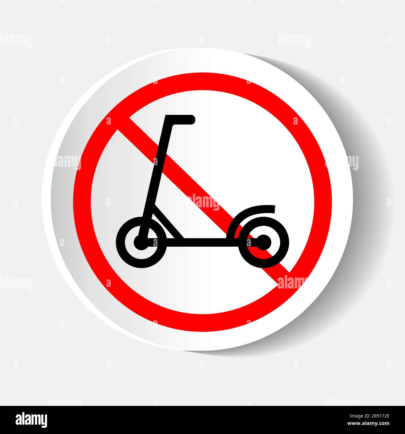 Push scooter prohibition sign. No symbol isolated on white. Vector ...