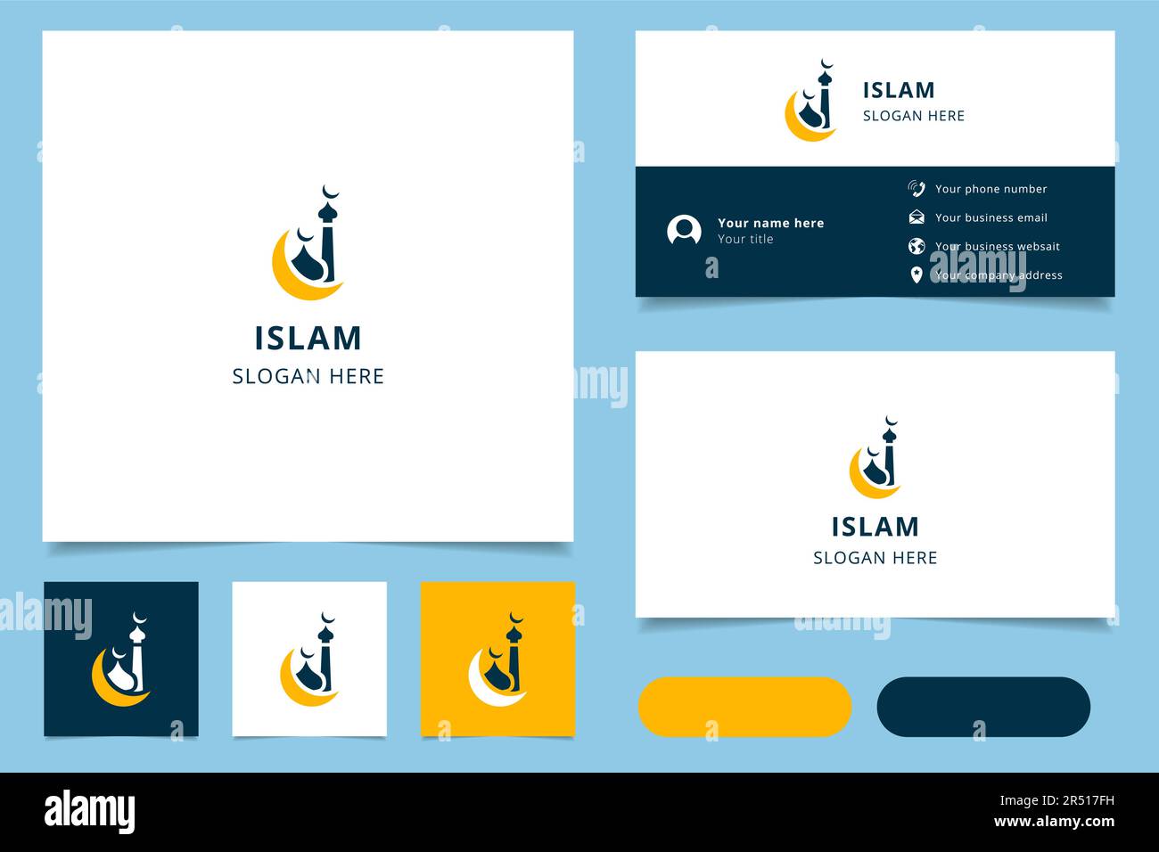 Islam logo design with editable slogan. Branding book and business card ...