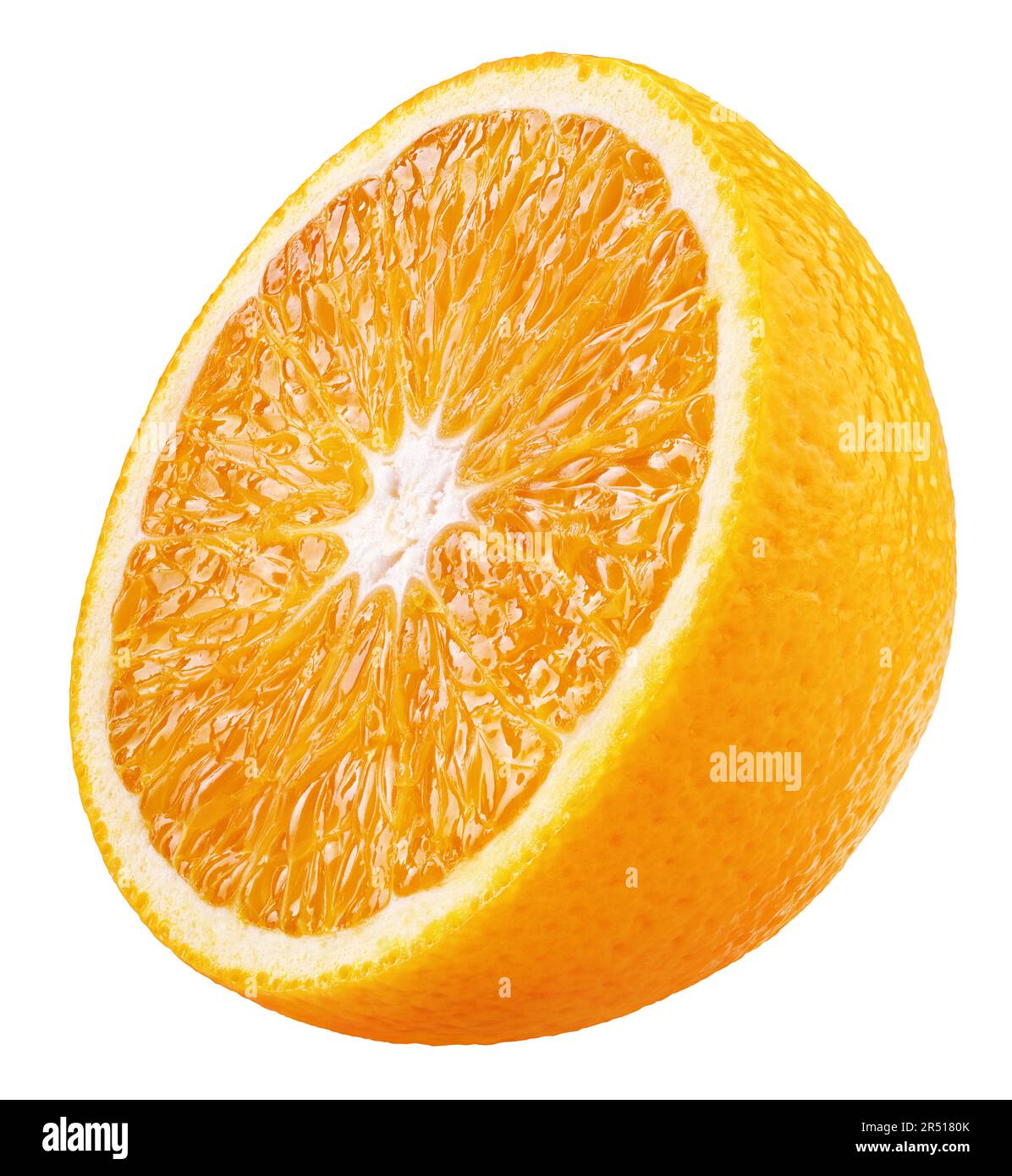 Half of orange citrus fruit isolated on white background with clipping ...