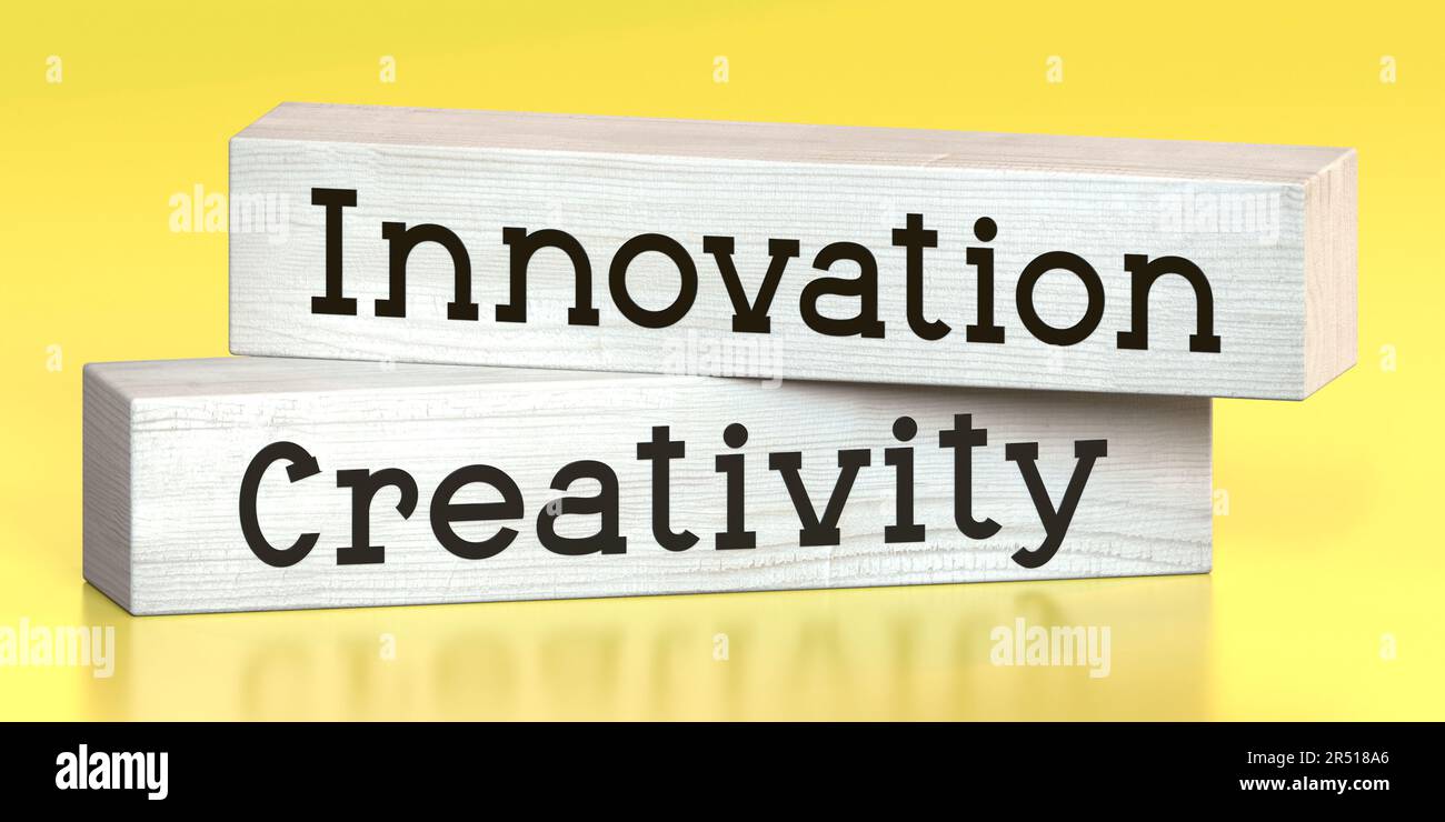 Innovation, creativity - words on wooden blocks - 3D illustration Stock ...
