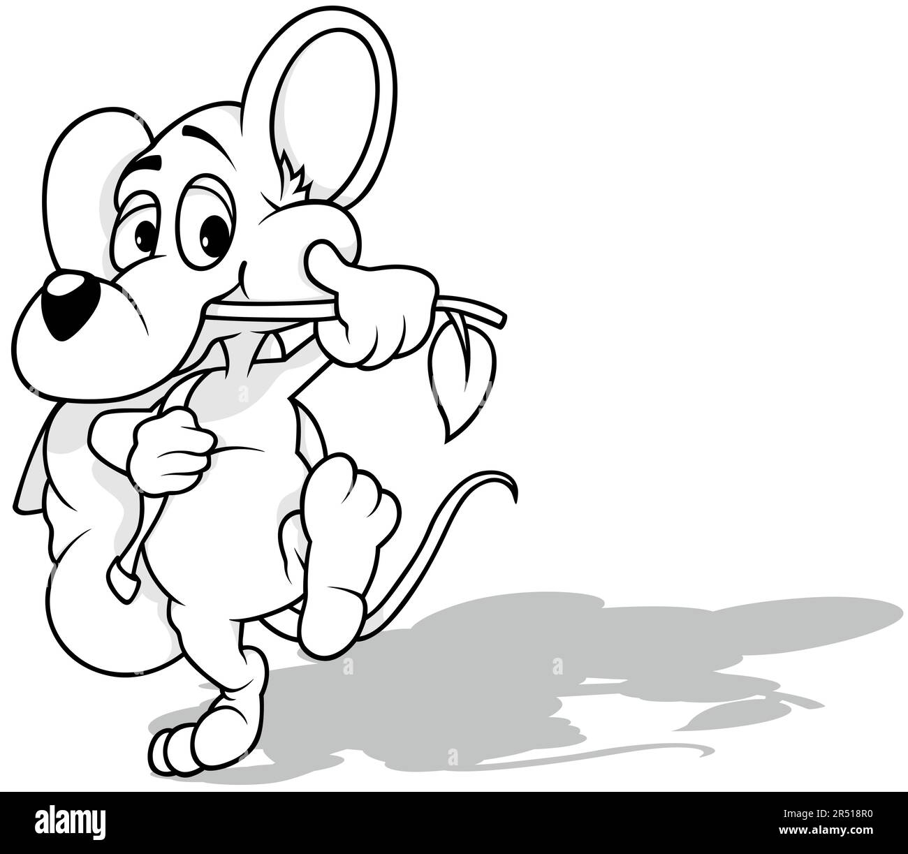 Drawing of a Mouse with a Backpack over his Shoulder Stock Vector Image ...