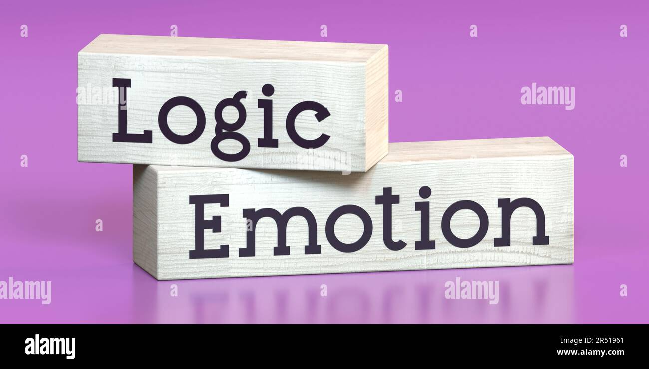Emotion, logic - words on wooden blocks - 3D illustration Stock Photo ...