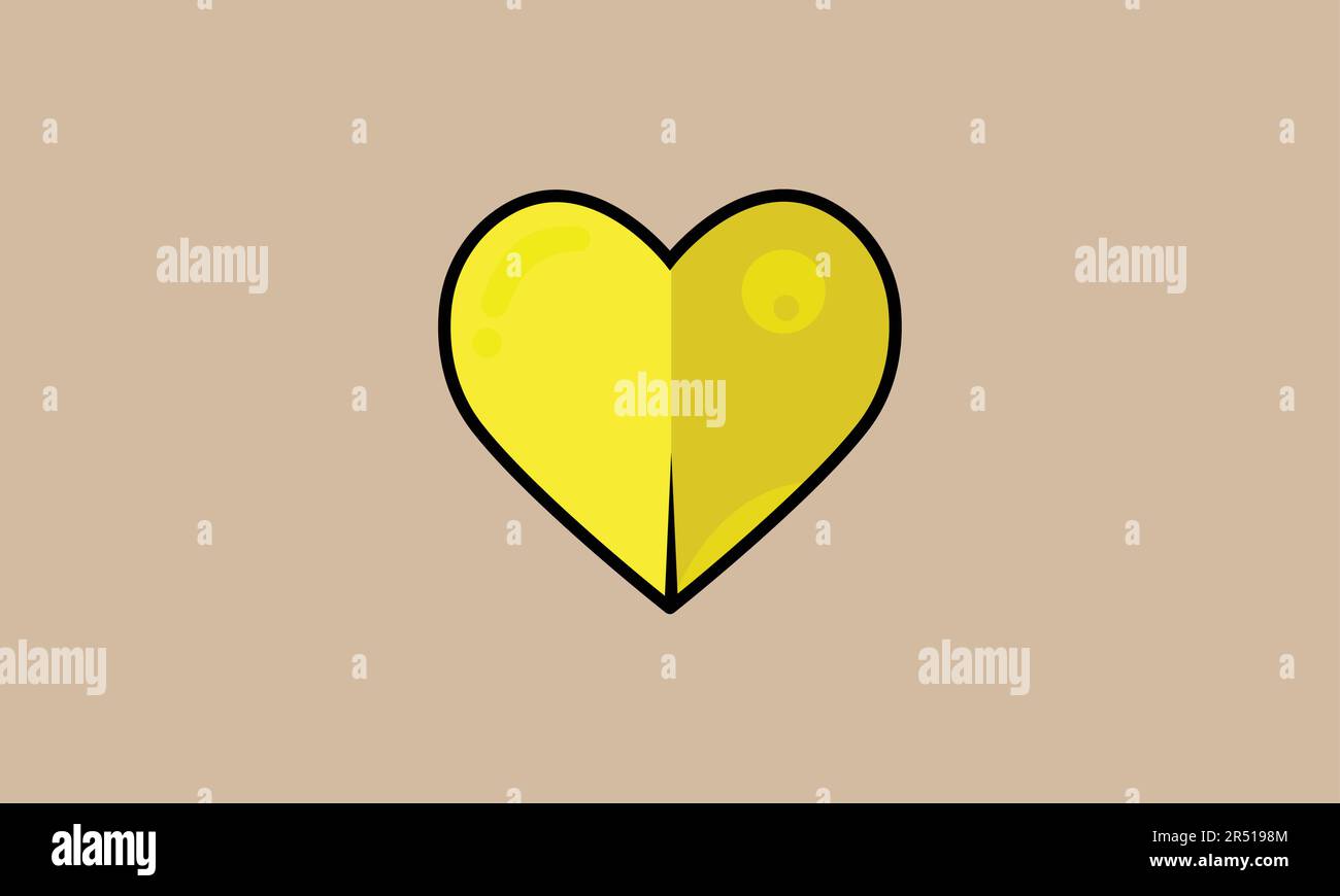 heart vector of yellow color isolated Stock Vector Image & Art - Alamy