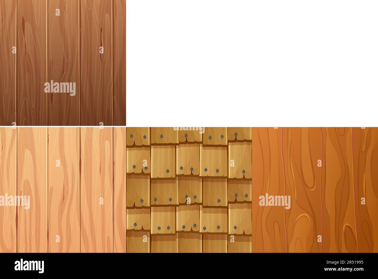 Set wooden material, textured surface wood comic background in cartoon ...