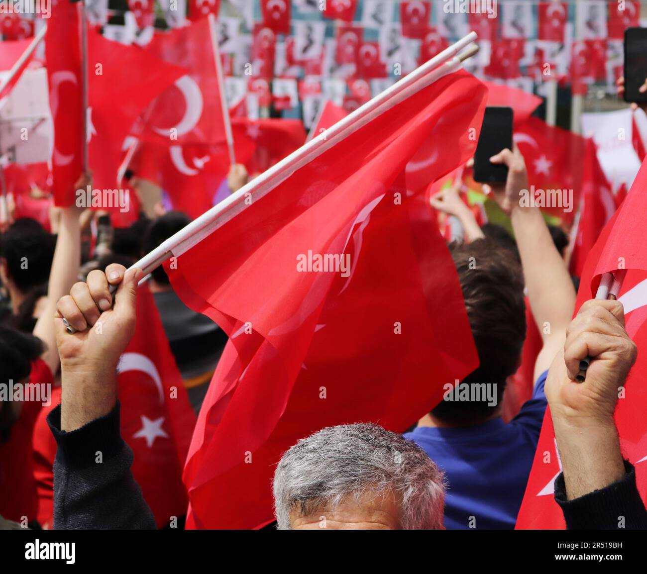 Protestor with turkish flag hi-res stock photography and images - Alamy