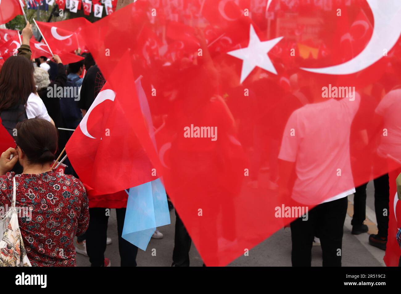 Large turkish flag turkey waving hi-res stock photography and images ...