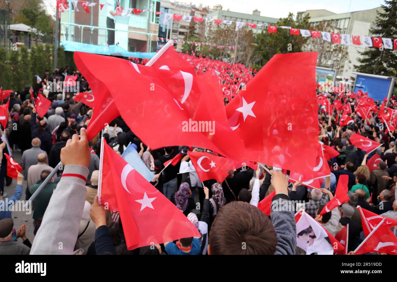 Large turkish flag turkey waving hi-res stock photography and images ...