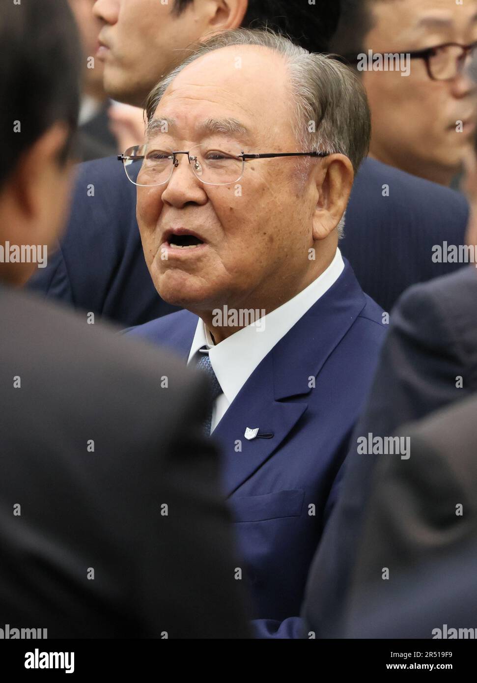 Tokyo, Japan. 31st May, 2023. Former Keidanren chairman Fujio Mitarai ...