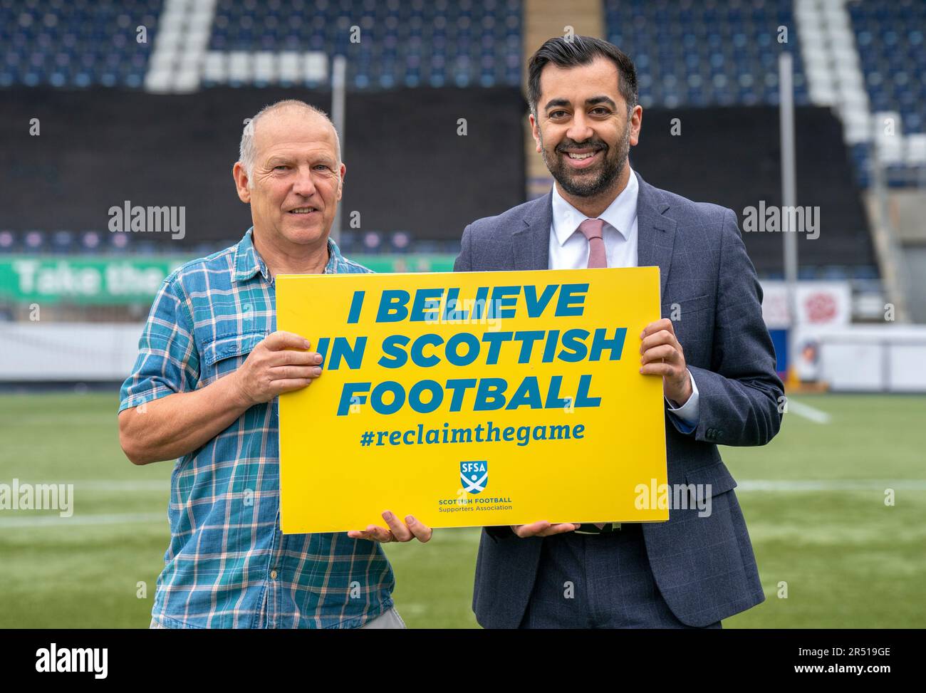 First Minister of Scotland Humza Yousaf with co-founder of the Scottish ...