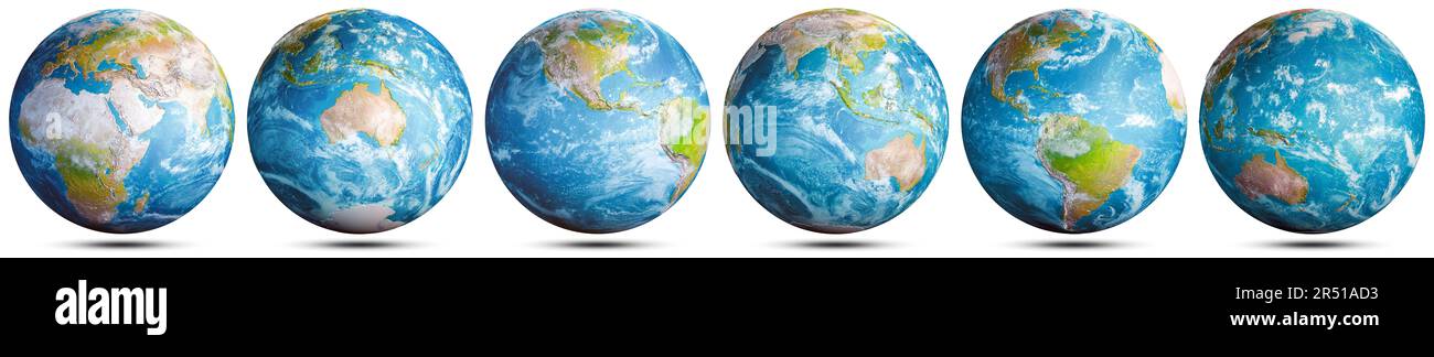 Globe planet Earth set. Elements of this image furnished by NASA. 3d ...