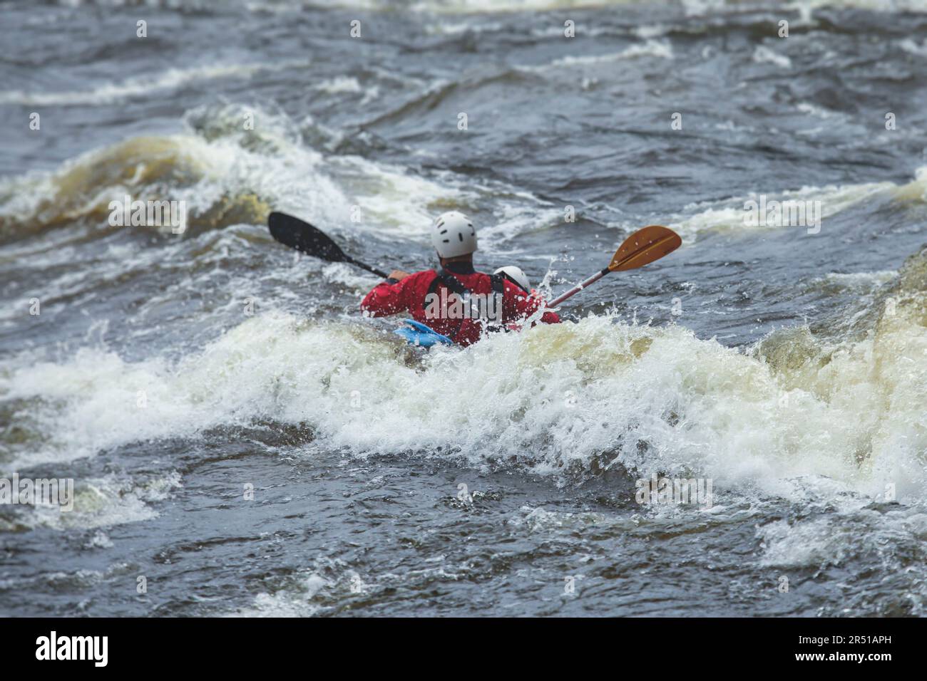 Kayaking on rapids mountain river hi-res stock photography and images ...