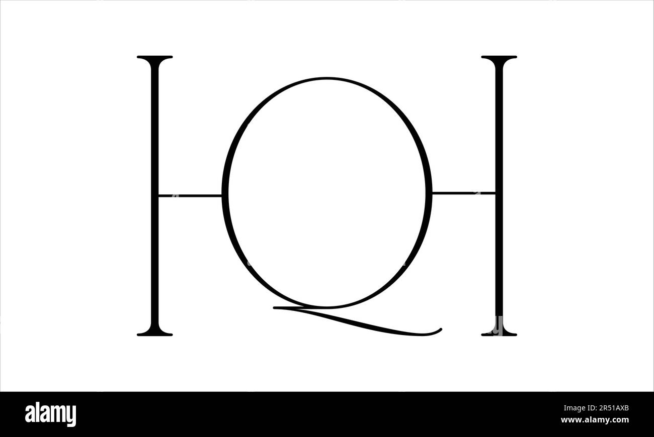Qh logo design Black and White Stock Photos & Images - Alamy