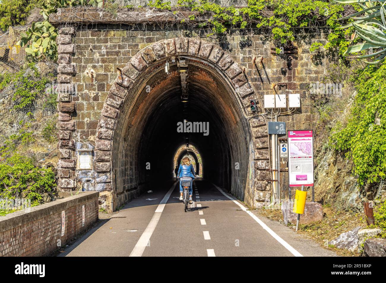Tunnel from Levanto to Bonassola Cinque Terre, Italy Stock Photo - Alamy