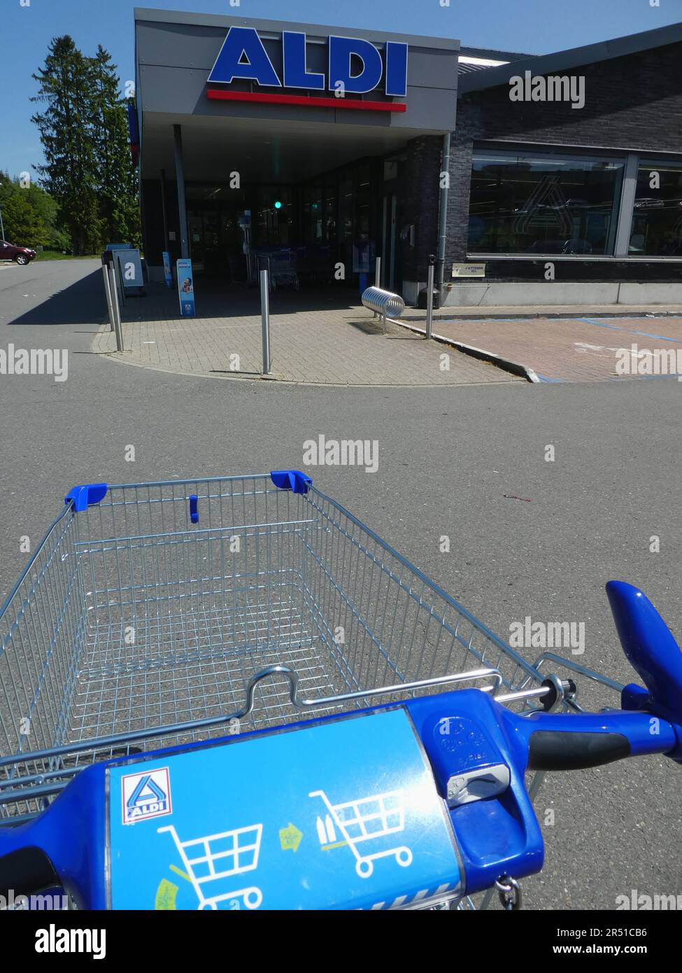 St. Vith, Belgium. 28th May, 2023. Logo, lettering of ALDI North on a ...