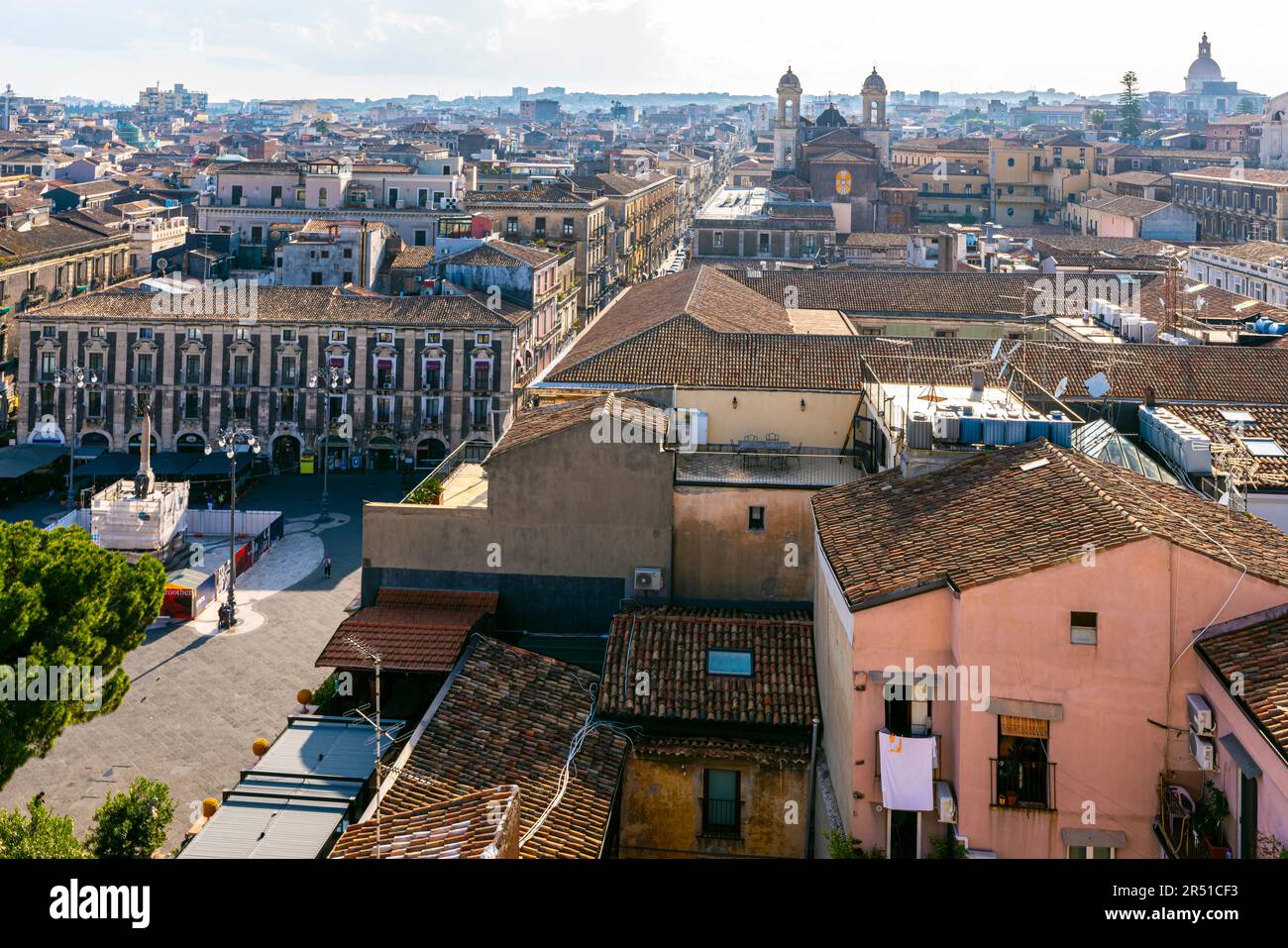 Elevated view of piazza del Duomo of Catania, Sicily, Italiy Stock ...