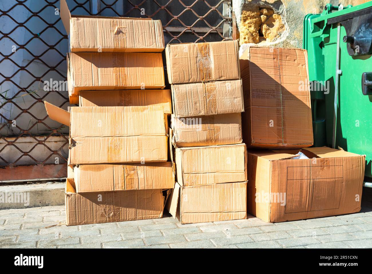 Pile of Carton boxes . Stack of cardboard boxes Stock Photo - Alamy