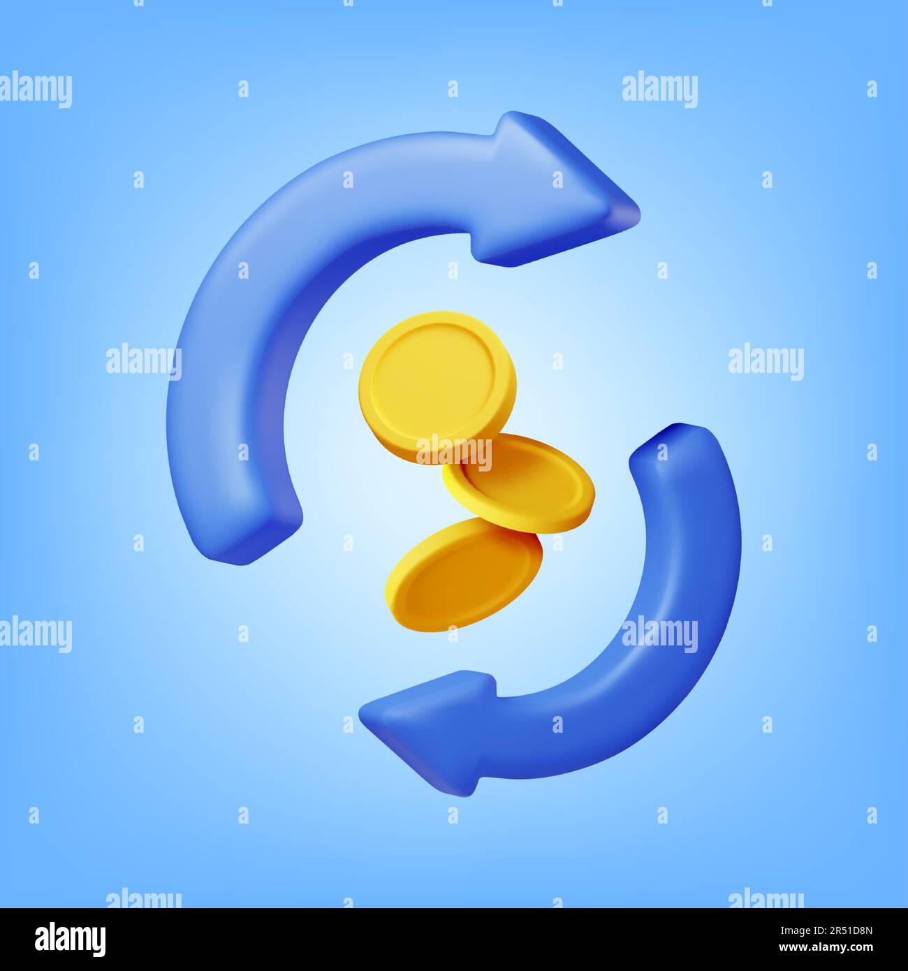 3D Round Arrow with Golden Coins Stock Vector Image & Art - Alamy