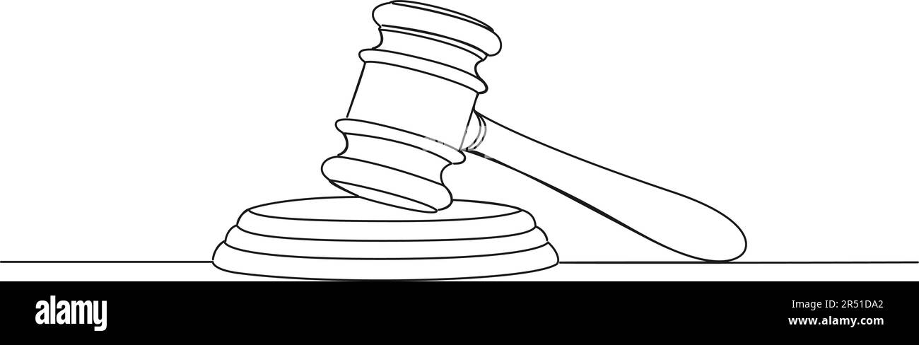 continuous single line drawing of judge gavel, line art vector ... continuous single line drawing of judge gavel, line art vector ...