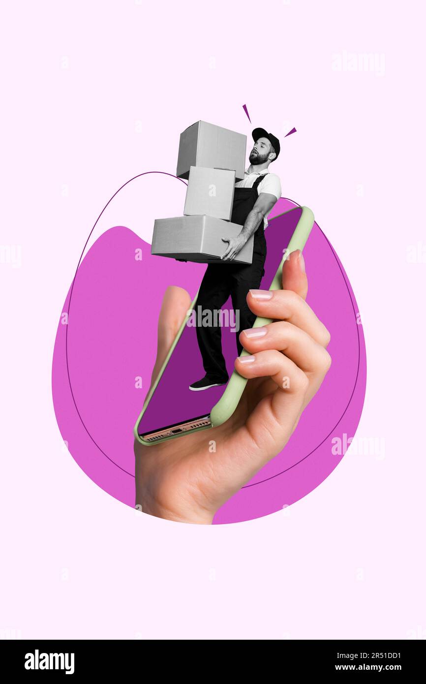 Banner poster collage of modern technology e shopping order purchase ... Banner poster collage of modern technology e shopping order purchase ...