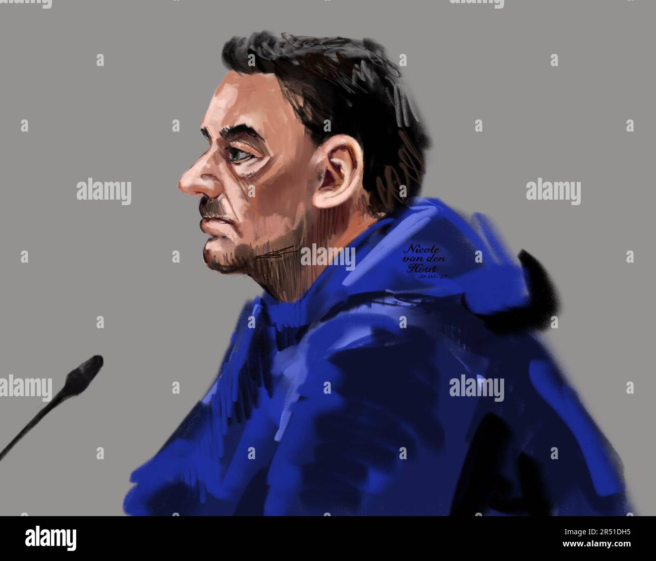 ZWOLLE - Court drawing of suspect Hubertus L. during the substantive ...