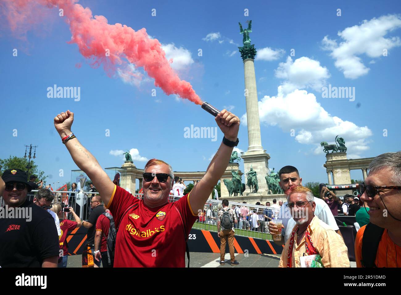 Roma fans in Heroes' Square ahead of the UEFA Europa League Final at ...
