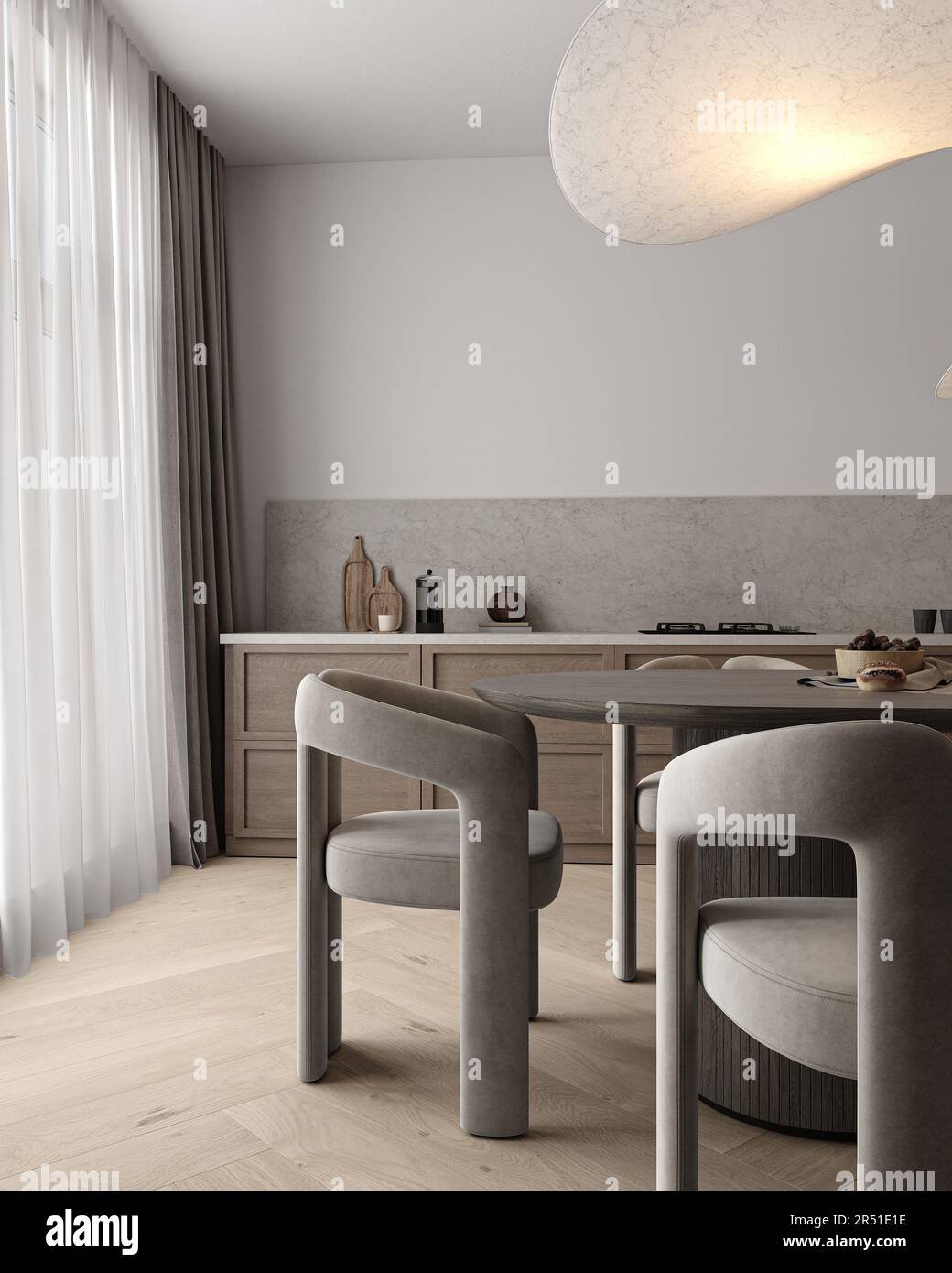 Modern simple scandinavian style kitchen interior design. Decoration ...