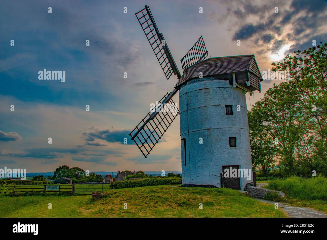 Historic Ashton Windmill, Chapel Allerton, Somerset Stock Photo - Alamy