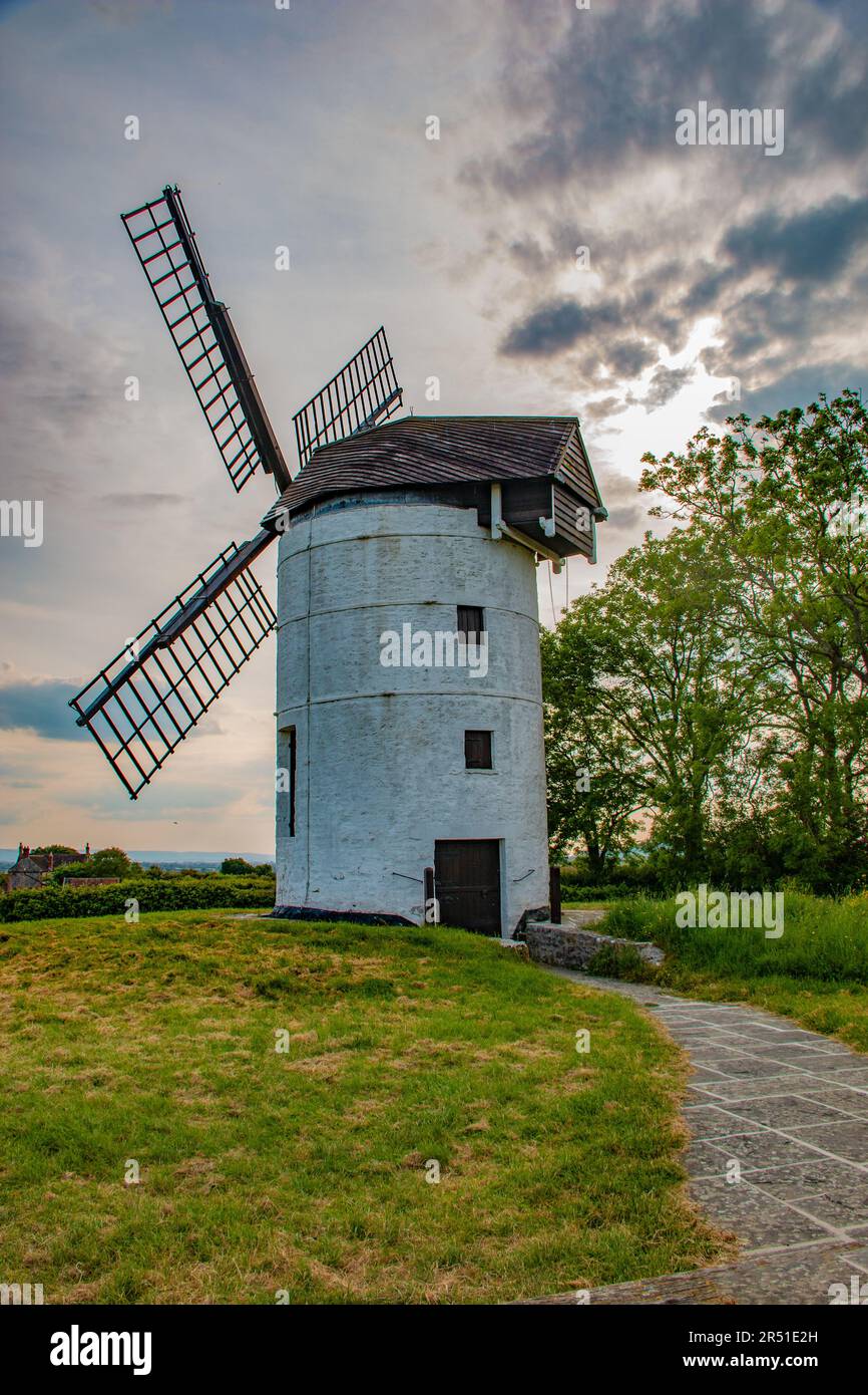 Historic Ashton Windmill, Chapel Allerton, Somerset Stock Photo - Alamy