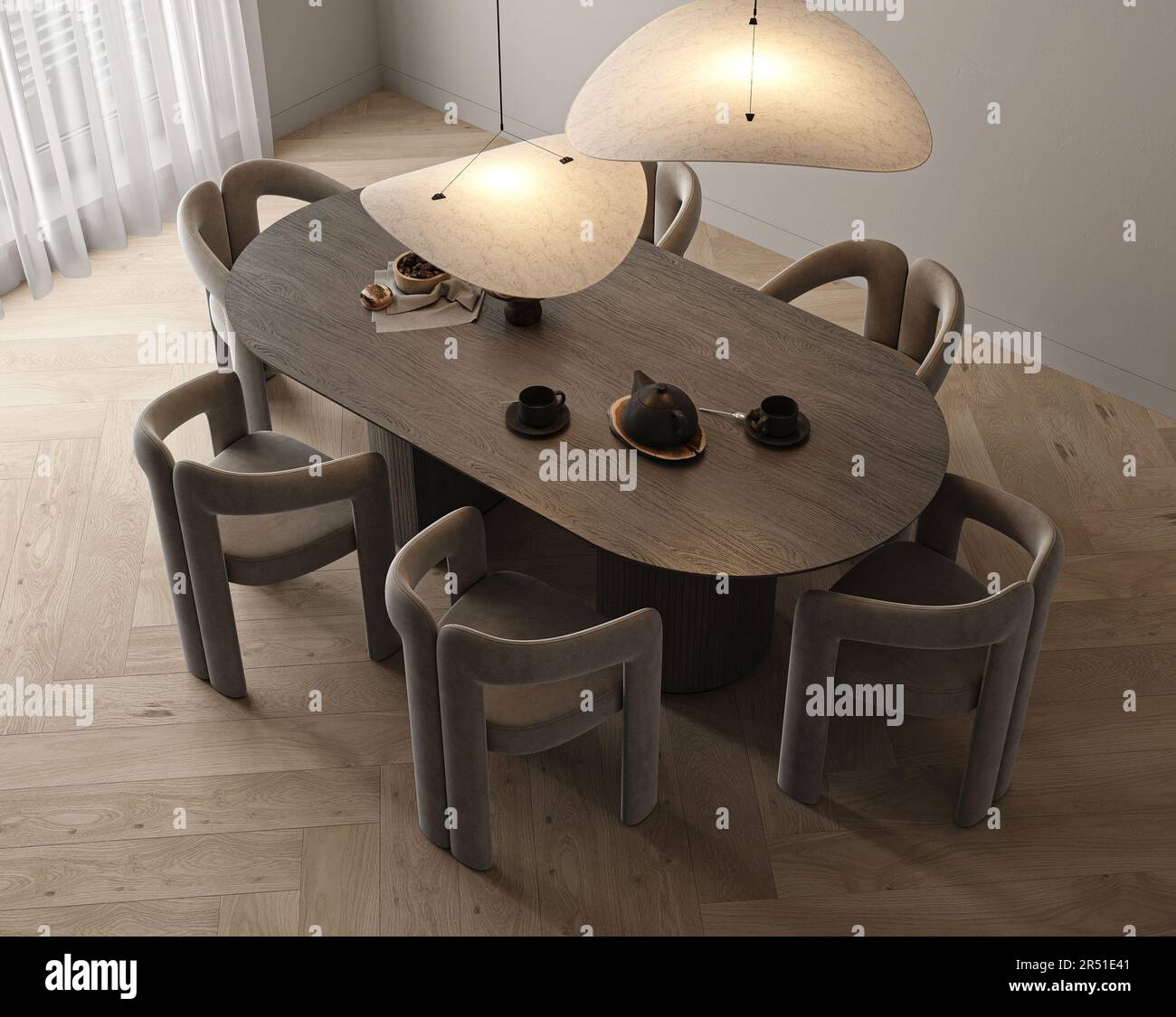 Top view diningroom interior hi-res stock photography and images - Alamy