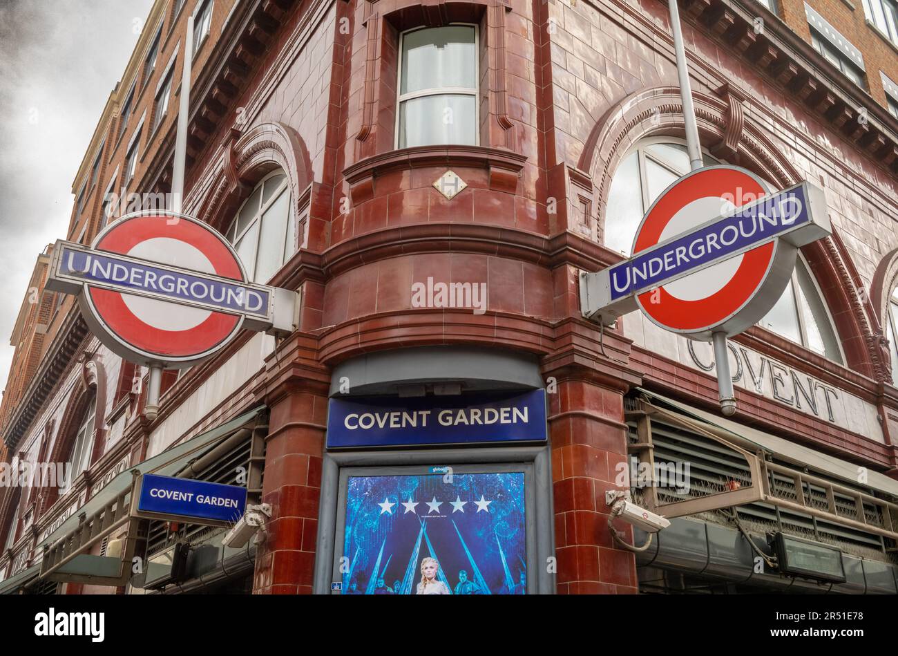 The entrance to Covent Garden London Underground subway station on the ...