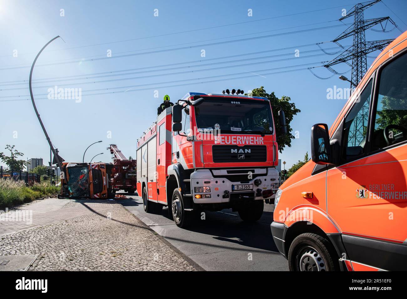 Berlin, Germany. 31st May, 2023. A fully loaded BSR garbage truck is ...